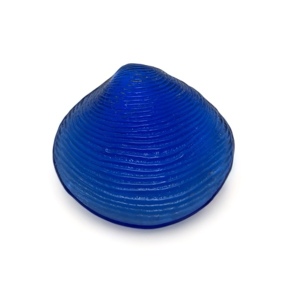 Vintage | Accents | Vintage Cobalt Blue Glass Seashell Shell ...